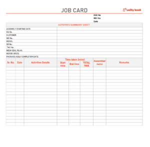 What is Job card?